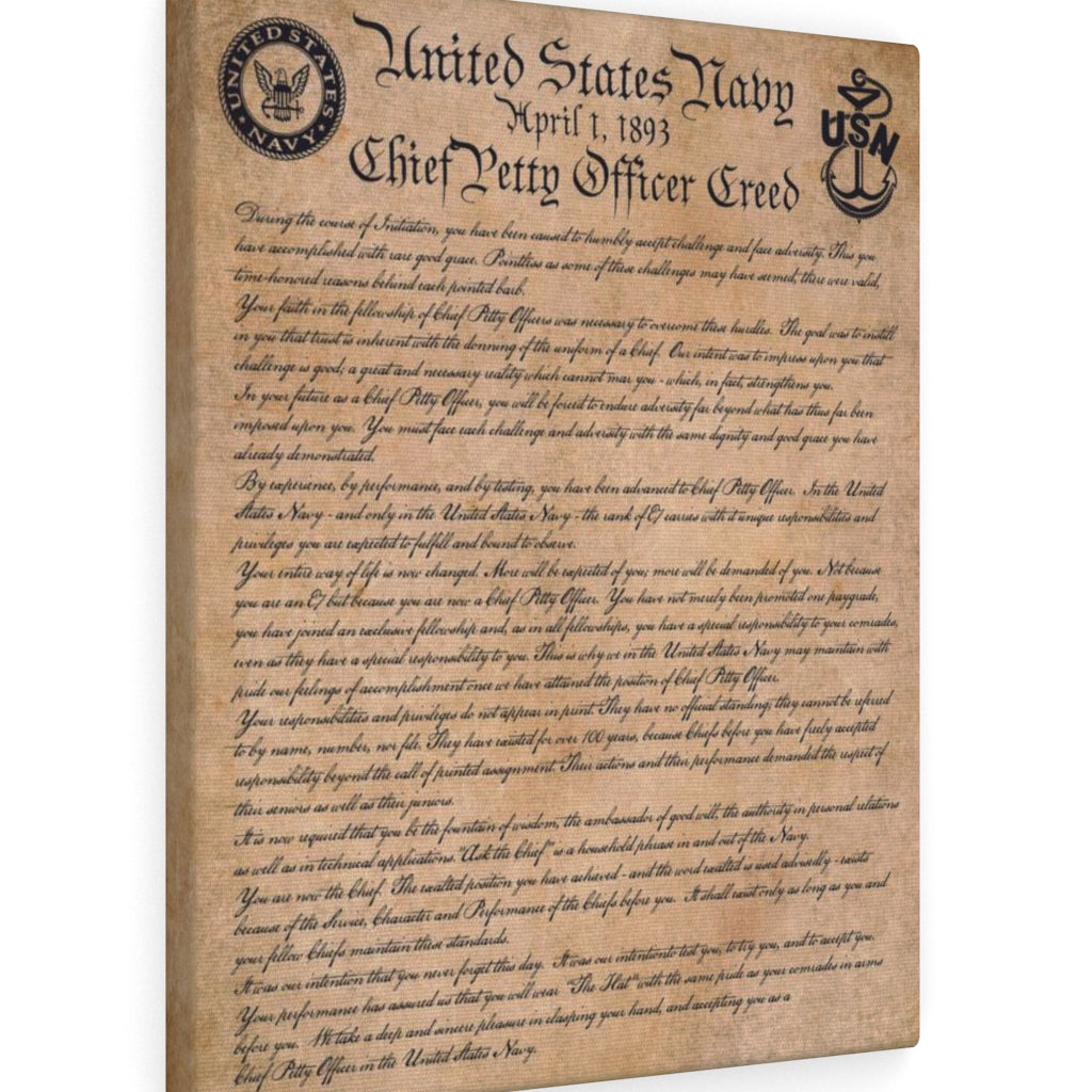 Chief Petty Officer Creed Canvas – Liberty Vinyls